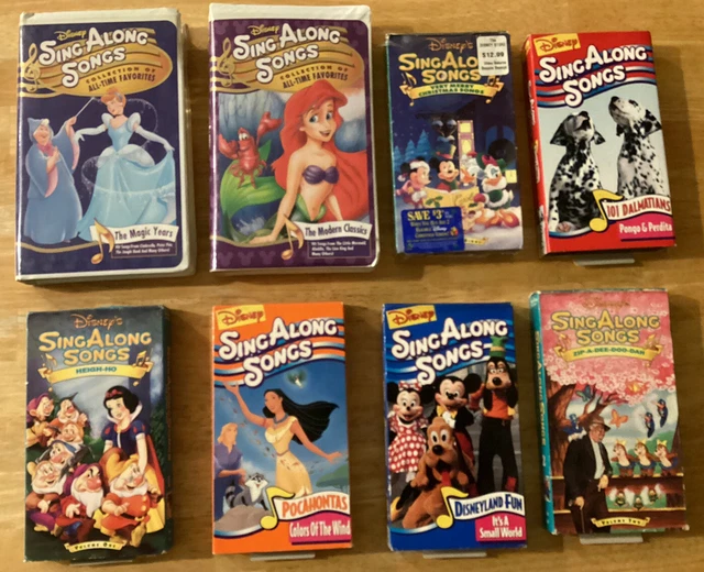 8 NASTRI VHS Disney Sing Along Songs, 2 custodie a conchiglia ...