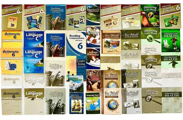 ABEKA 6TH GRADE 6 Lot 46 Curriculum Complete Set Parent Child Language ...