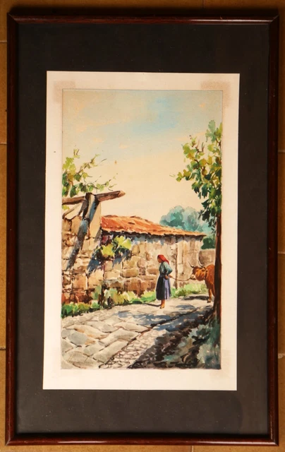 TABLEAU AQUARELLE : vachère EUR 12,00 - PicClick FR