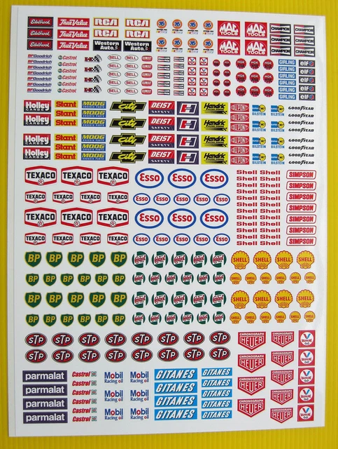 SLOT CAR 1/32ND scale Race Car logos & scenery stickers decals fits ...