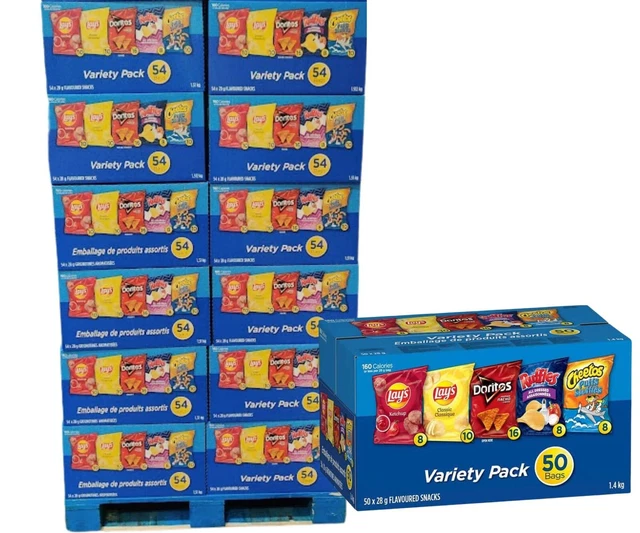 FRITO LAY FLAVOURED Snacks Chips Variety Pack 28G /54 per case-54 CASES ...