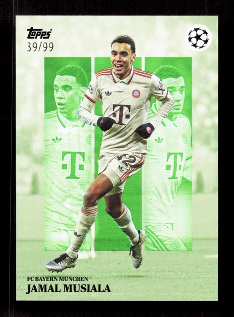 TOPPS JAMAL MUSIALA Green Parallel Card /99 UEFA Club Competitions ...