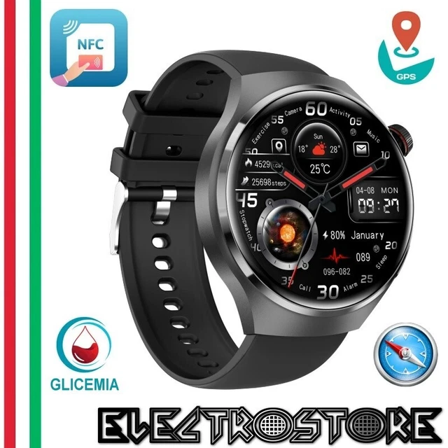 SMARTWATCH GT4 PRO Sport Fitness Chiamate Messaggi Glucosio NFC GPS ...