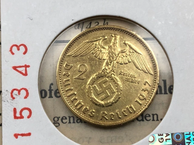 GERMANY 1937 VERY RARE Nazi Gold COIN Plated Silver ADOLF Hitler ...