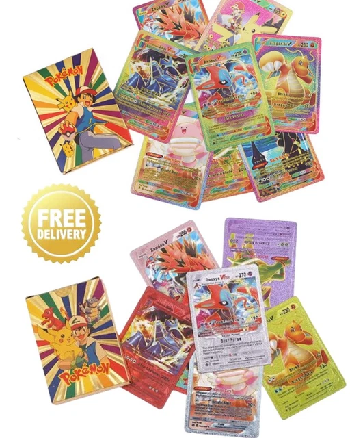 55PCS POKEMON CARD Foil GOLD PACK 55 CARDS TCG GX Vmax GX Card ...