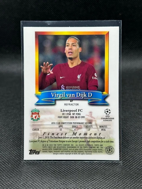 VIRGIL VAN DIJK 2022/2023 Topps Finest Flashbacks réfracteur UEFA SP #67 SSP EUR 8,78 - PicClick FR