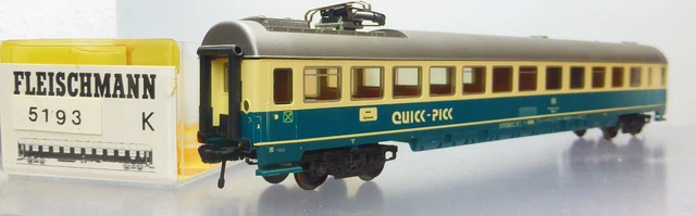 FLEISCHMANN 5193; IC-Speisewagen "Quick-Picc" DB, beleuchtet, in OVP ...