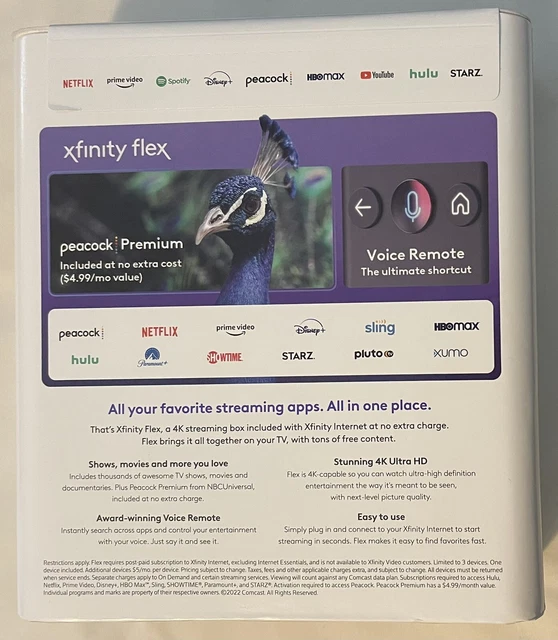 XFINITY FLEX TV Streaming Box 4K con control remoto totalmente NUEVO ...