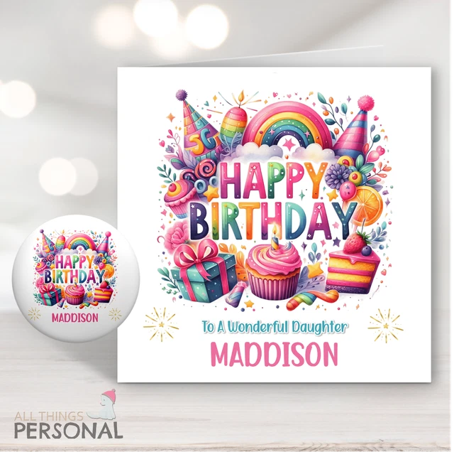 PERSONALISED GIRLS BIRTHDAY Card Daughter Granddaughter Sister Great ...