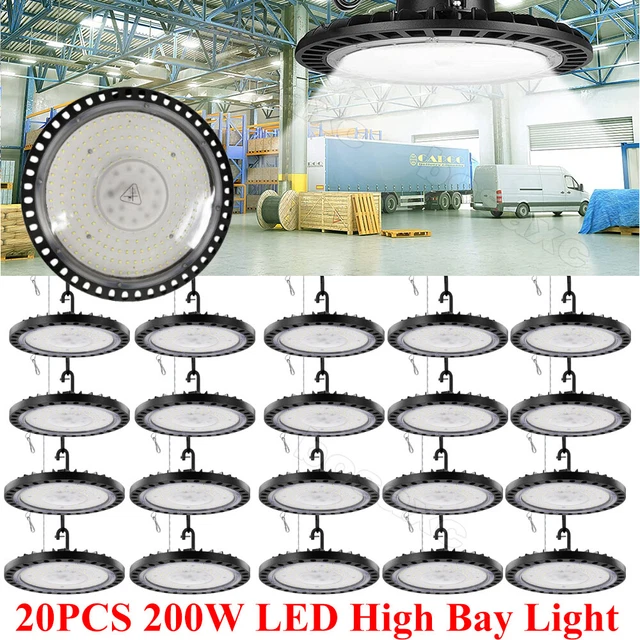 20 PACK 200W UFO Led High Bay Light Factory Warehouse Commercial Led Shop Lights £479.99 ...