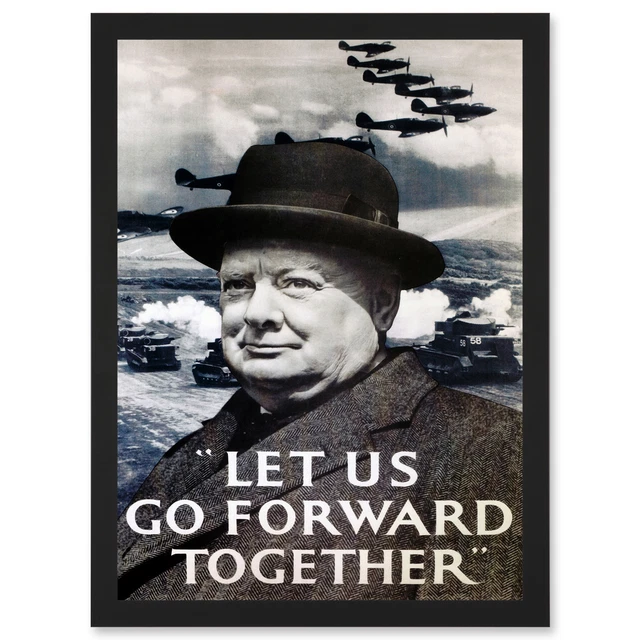 CHURCHILL WINSTON MILITARY Victory Britain England WW2 A4 Framed Wall ...