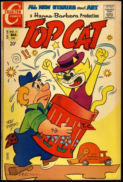 TOP CAT #9 1972 VF- Charlton HANNA-BARBERA Benny The Ball BRAIN Choo ...