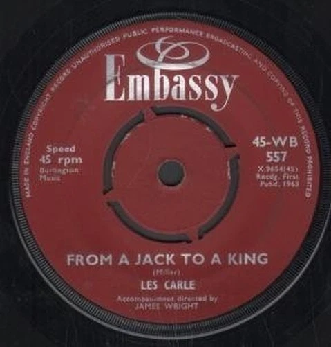LES CARLE FROM A Jack To A King 7" vinyl UK Embassy 1963 Four prong ...