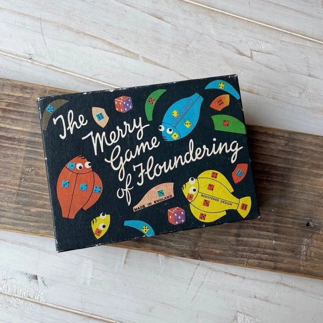 VINTAGE THE MERRY Game of Floundering 1950s Complete Spears Made in ...