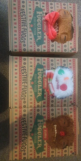 FUGGLER FESTIVE FUGGS 2025 Set Of 3 Reindeer, Snowman & Gingerbread Man ...