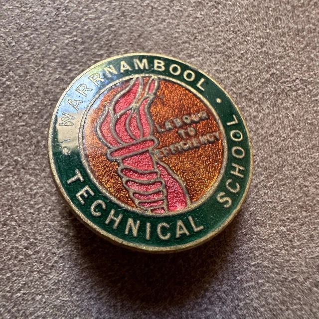 VINTAGE WARRNAMBOOL TECHNICAL School Enamel Pin Badge Stokes & Sons $23 ...