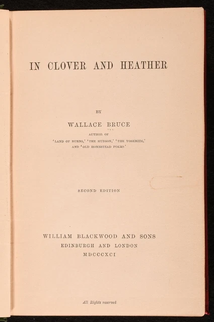 1891 IN CLOVER and Heather Wallace Bruce Signed Presentation Copy ...