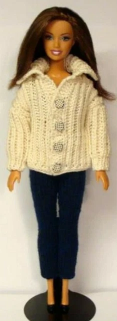 KNITTING PATTERN SINDY Barbie Teenage Fashion Doll Clothes Cardigan ...