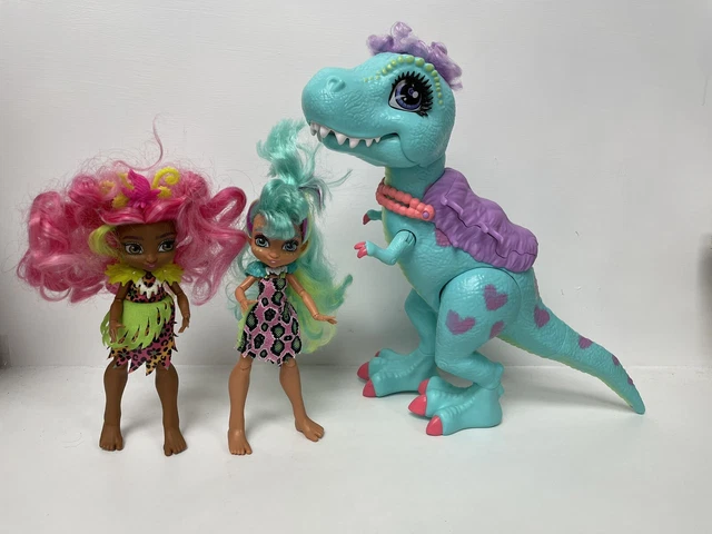 MATTEL CAVE CLUB Tyrasaurus With Fernessa & Rockelle Dolls (2019) £19. ...