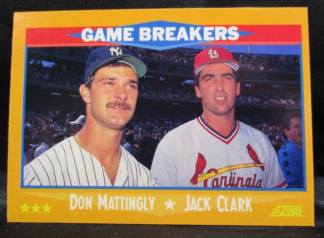 1988 SCORE GAME Breakers Don Mattingly/Jack Clark Baseball Card #650 ...