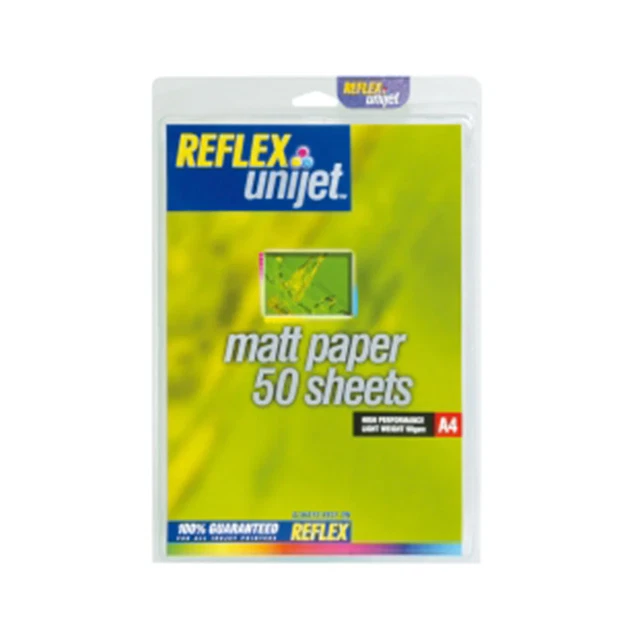 REFLEX UNIJET A4 Matte Paper 90gsm 50pk Premium High Quality Perfect ...
