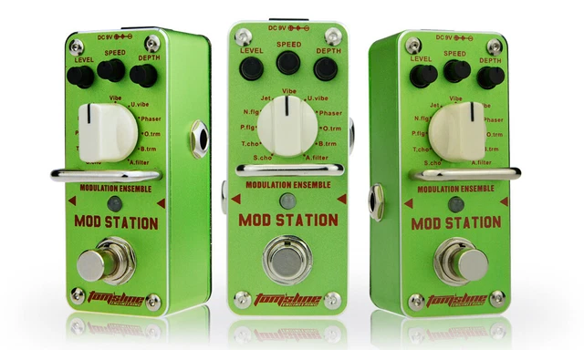 MINI PÉDALE D'EFFETS à modulation classique Tom'sline AMS-3 MOD STATION ...