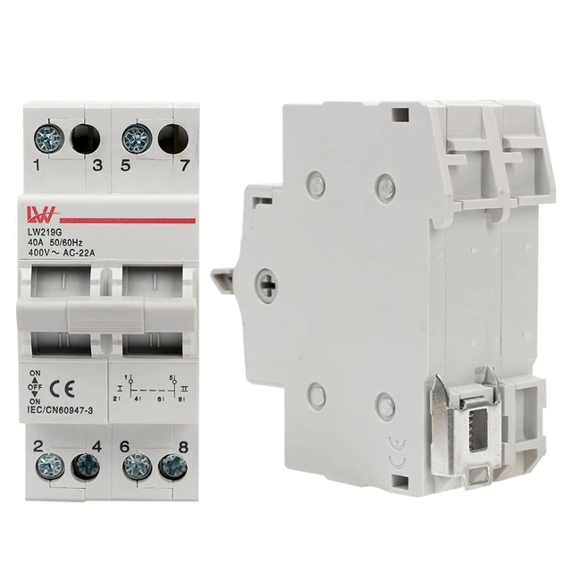 CHANGE OVER SWITCH - 2 Pole -40A For Generator Changeover Switch £8.79 ...