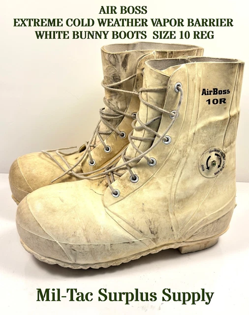 USGI AIR BOSS Extreme Cold Weather Vapor Barrier White Bunny Boots Size ...