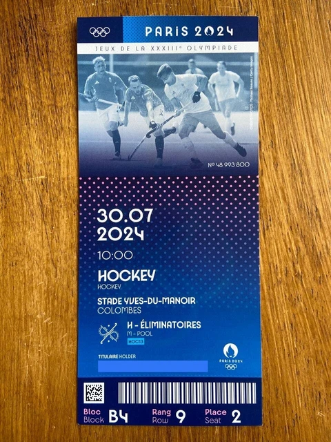 PARIS 2024 OLYMPIC Games Ticket. Men's Hockey EUR 49,90 - PicClick ES