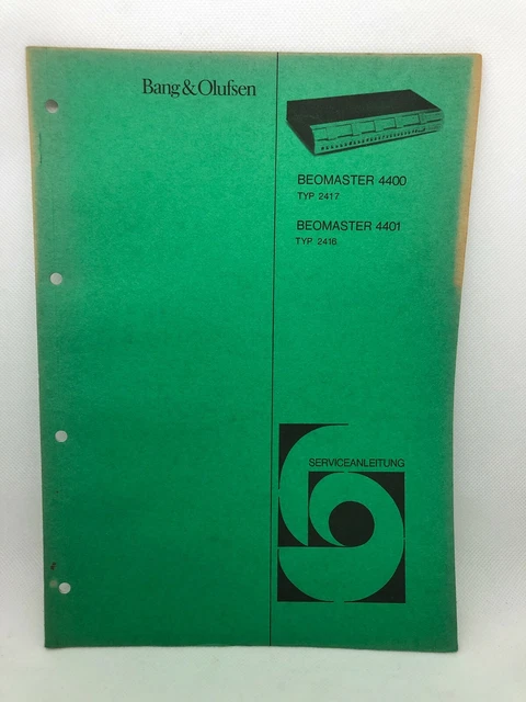 INSTRUCTIONS D'ENTRETIEN ORIGINALES Bang & Olufsen pour Beomaster 4400 ...