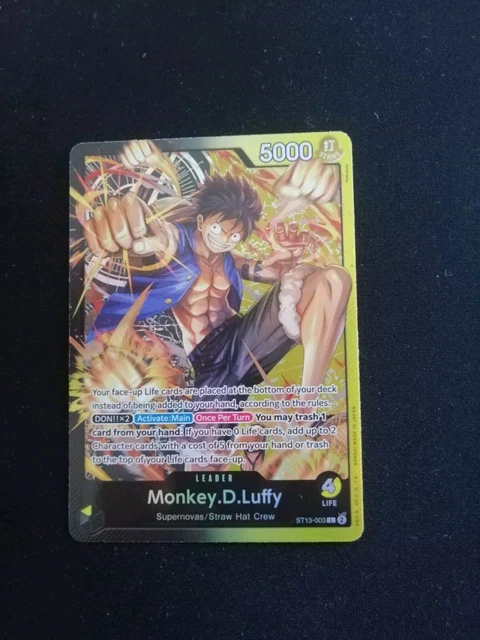 ONE PIECE CARD Game English Carte Holo Monkey.D.Luffy ST13-003 Leader L Mint EUR 8,50 - PicClick FR