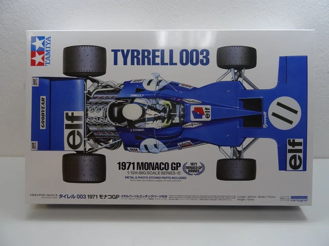 TAMIYA TYRRELL 003 "1971 Monaco GP" mit PE Parts 1:12 Bausatz #12054 ...