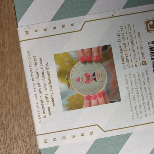 COTTON CLARA SMALL Hoop Cross Stitch Kit Santa Christmas New and ...