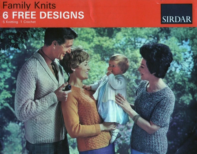 ~VINTAGE 1960S FAMILY Knitting Pattern Booklet ~ Five To Knit & One To ...