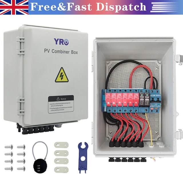 1000V DC SOLAR PV Combiner Box Connection Box 6 String Circuit Breaker ...
