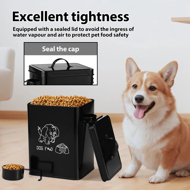 CAT FOOD STORAGE Container Metal Dog Food Storage Container Keep Fresh ...