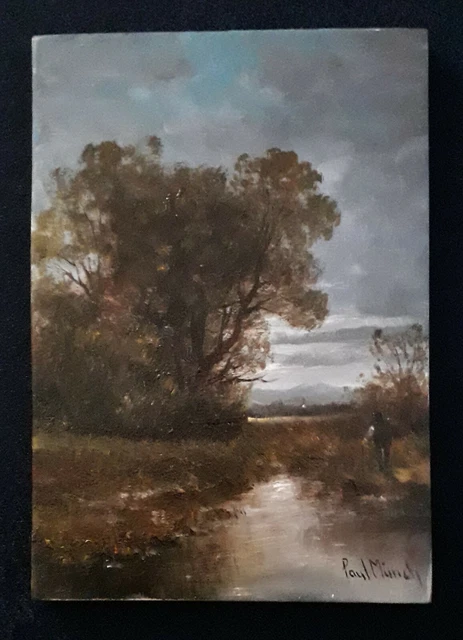ÖLGEMÄLDE VON PAUL Münch " Abendliche Landschaft am Teich " EUR 30,30 ...