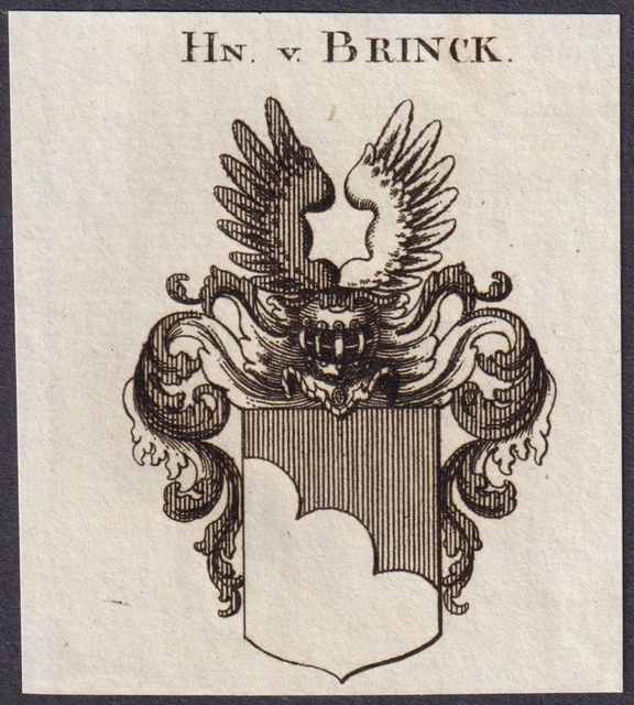 BRINCK ARMOIRIES COAT Of Arms Adel Héraldique Gravure sur Cuivre 1820 ...