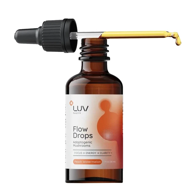 LUV HEALTH FLOW Drops - Adaptogen Mushroom Blend - Peach Watermelon ...