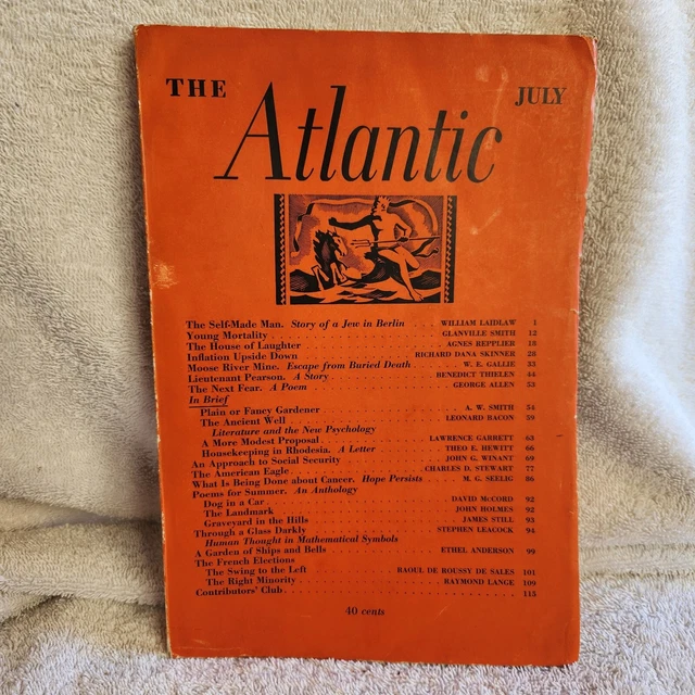 THE ATLANTIC (MONTHLY) Magazine: July 1936 £10.64 - PicClick UK
