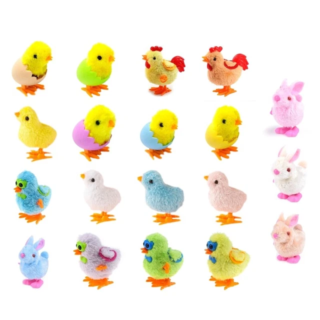 9CM/3.5NCH PLUSH CHICKEN/BUNNY Winding Toy for Baby Fine Motor Cake ...