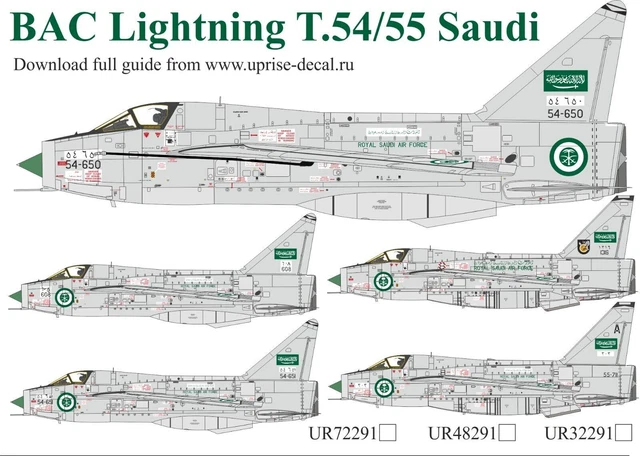 1:32 DECAL BAC Lightning T54/55 Royal Saudi Air Force - UpRise Decals ...