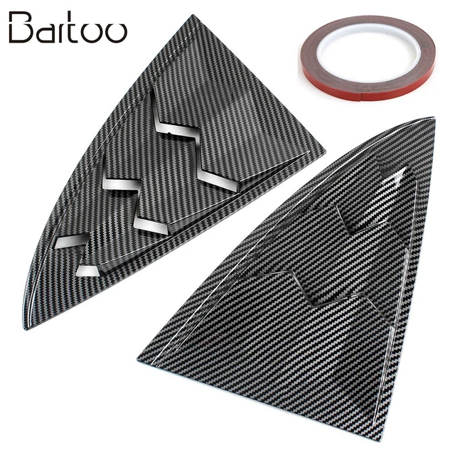 CARBON FIBER REAR Window Trims Louver Shutter Cover for Tesla Model 3 ...