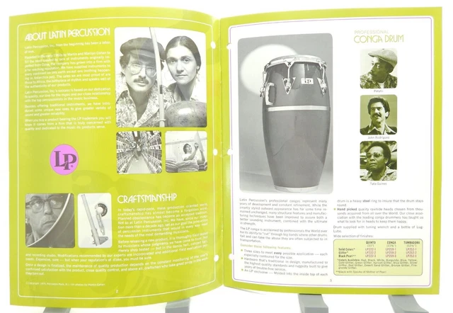 LATIN PERCUSSION 1979 Catalog and 1980 LP Price List Both in Excellent ...