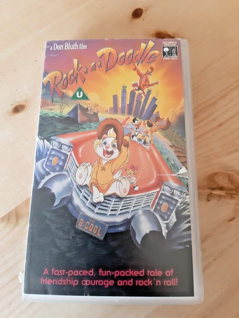 ROCK-A-DOODLE VHS VIDEO Cassette (1990) Don Bluth Rare Animated Vintage ...