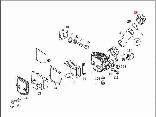 GENUINE MERCEDES W124 W140 R129 R170 Oil Filter Housing Cap 104 184 06 ...