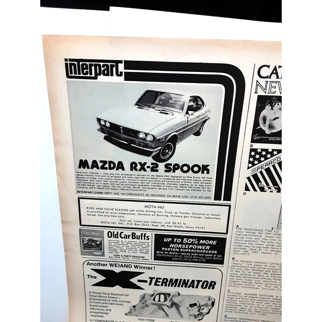 VINTAGE 1972 MAZDA RX2 Spook Interpart Ad Original epherma $5.99 - PicClick
