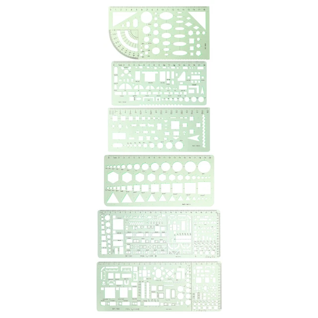 TEMPLATE RULER SHAPE Stencils Building Formwork Drafting Templates ...