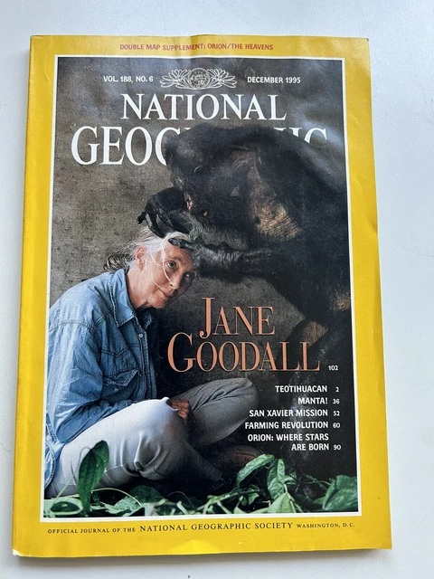 NATIONAL GEOGRAPHIC MAGAZINE Jane Goodall December 1995 £1.90 - PicClick UK