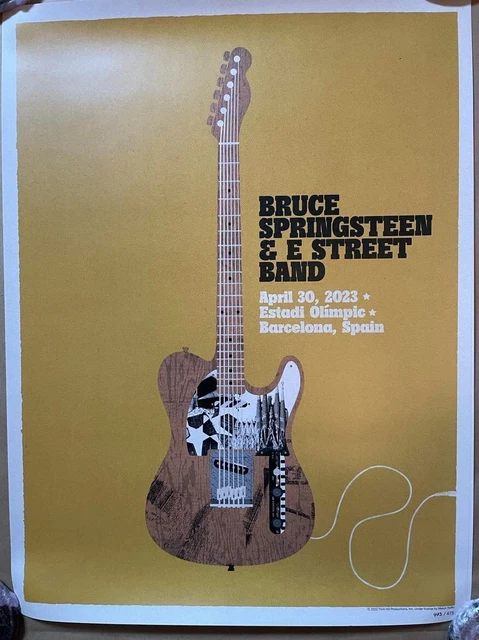 BRUCE SPRINGSTEEN POSTER tour 2023 Barcelona 30th april concert EUR 120 ...